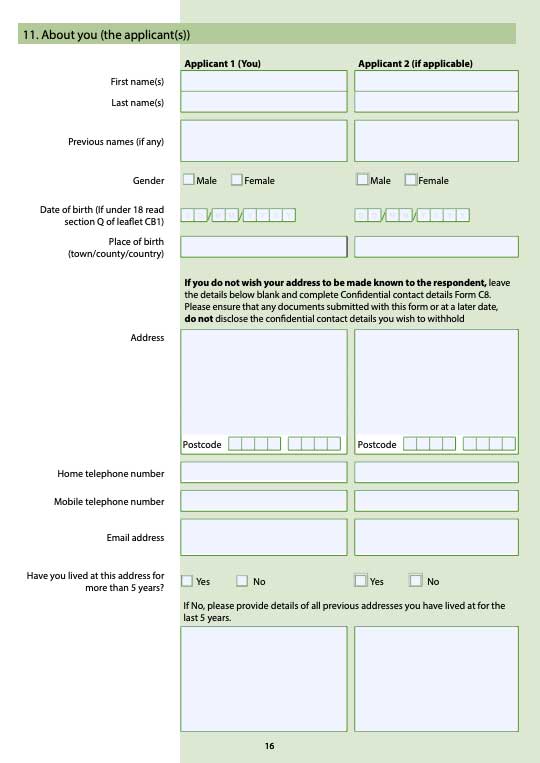 C100 Application Form Guide - Direct Mediation Services