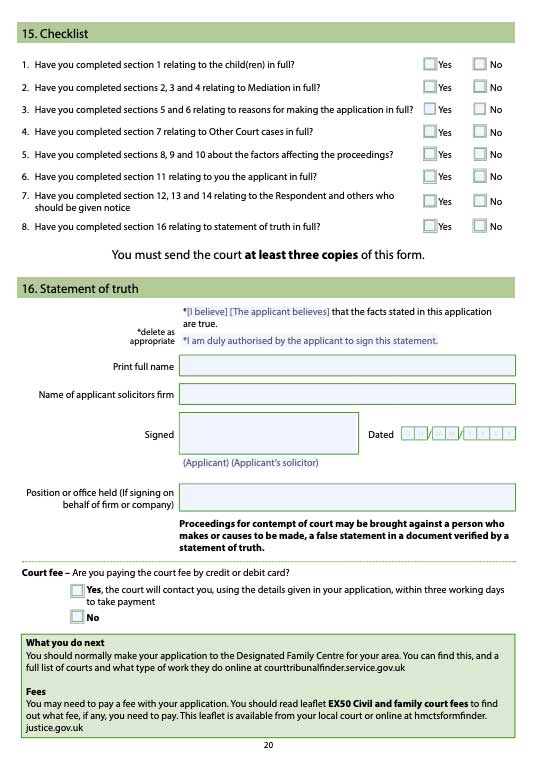 C100 Application Form Guide - Direct Mediation Services