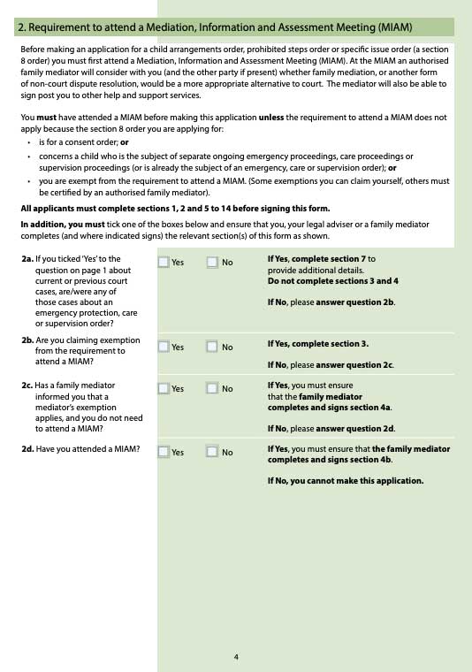 C100 Application Form Guide - Direct Mediation Services